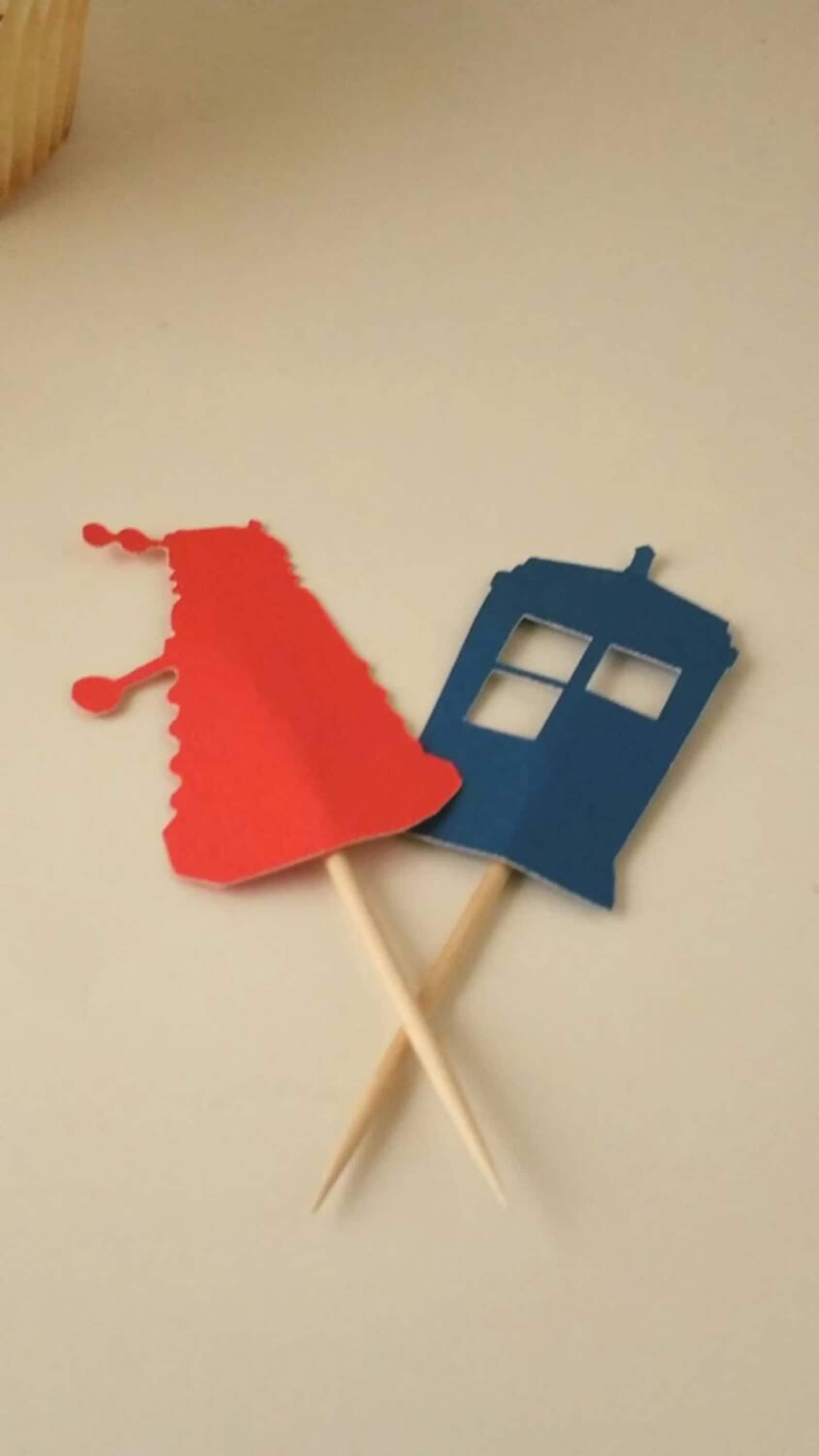 Dr Who Cupcake Topper Dr Who Decorations Tardis Cake Topper | Etsy