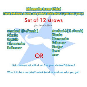 Pokemon Birthday Straws, Pikachu Straws, Pokemon Party Decorations ...
