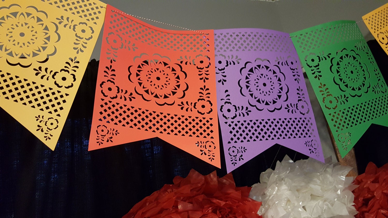 Papel Picado Banner Fiesta Decorations Fiesta Party Day of - Etsy
