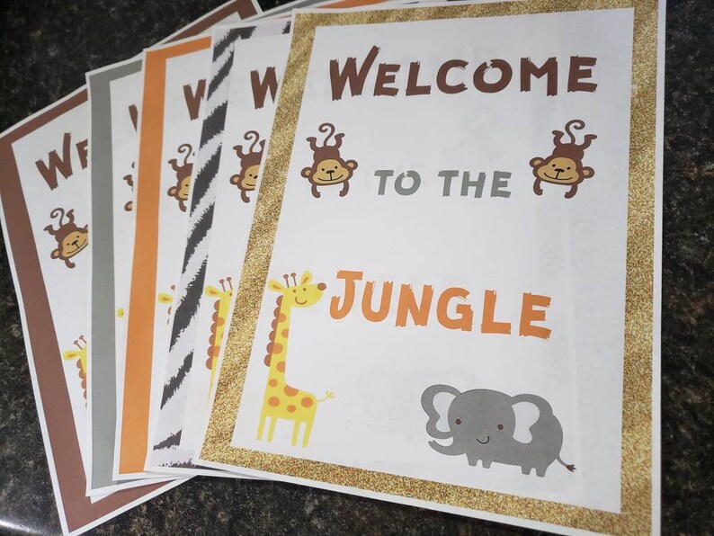 Printable Safari Birthday Signs, Welcome to the Jungle Party Sign ...
