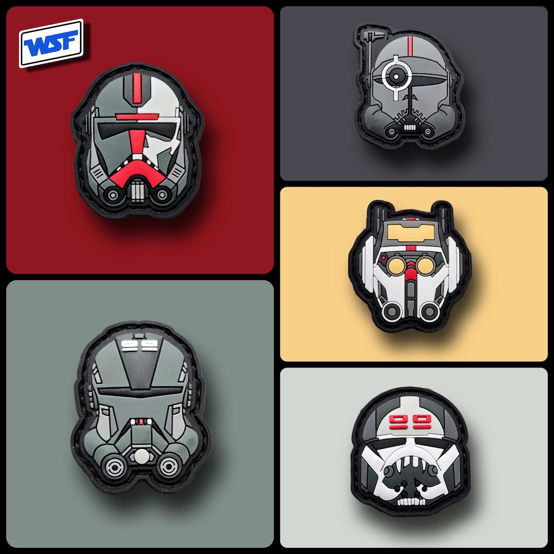 Bad Batch Helmet Set - PVC Morale Patch - Star Wars Inspired Gift Clone ...
