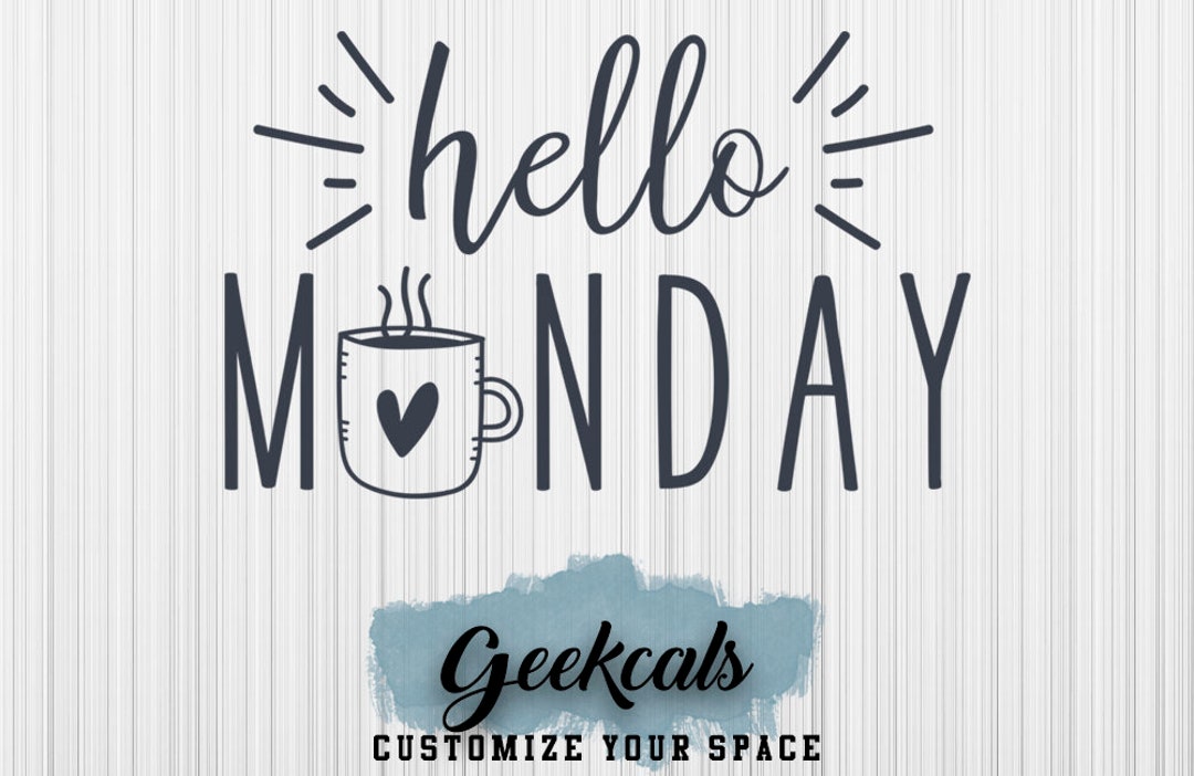 Hello Monday Coffee Custom Kitchen Decal for Home Decor Vinyl Decal - Etsy