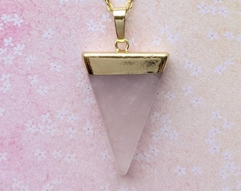Pink Triangle Necklace - Etsy