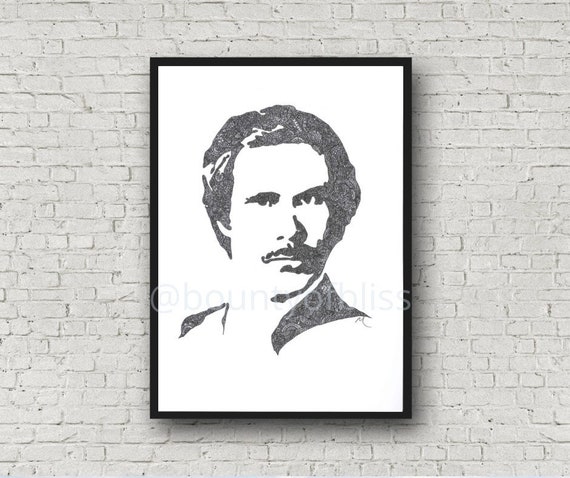 Will Ferrell Portrait Black And White