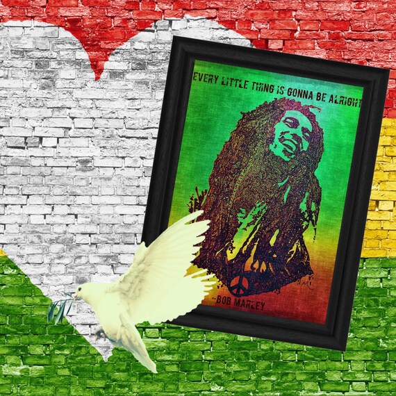 Bob Marley Three Little Birds Wall Art