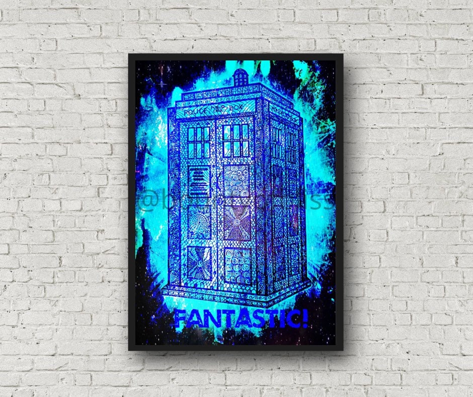 Dr Who Tardis Police Box Coloured A4 Wall Decor Art Print - Etsy Australia