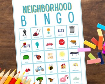 Printable Neighborhood Bingo Cards Print and Play With This | Etsy