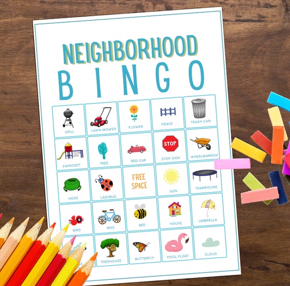 Printable Neighborhood Bingo Cards Mulitpack Print and Play - Etsy Finland