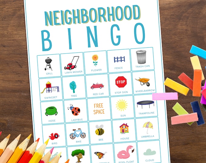 Printable Neighborhood Bingo Cards, Print and Play With This Fun ...