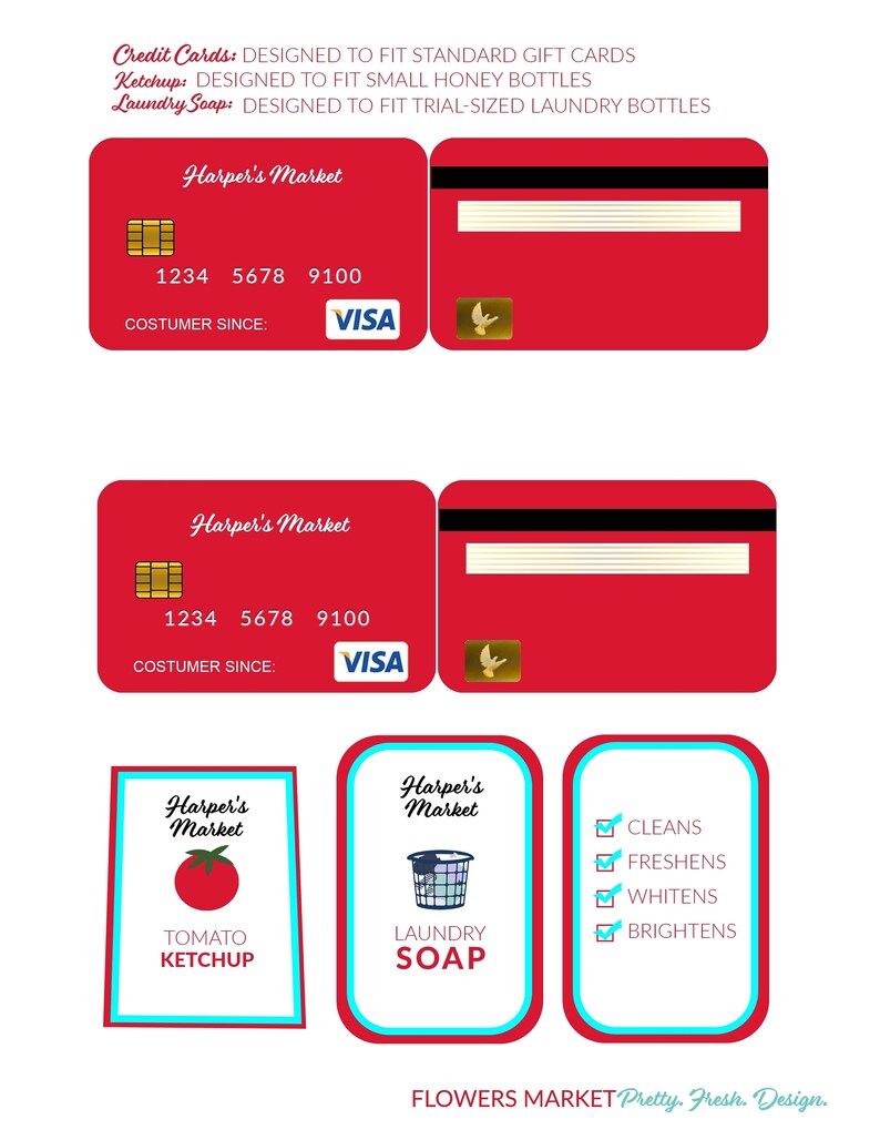 Printable Pretend Play Grocery Store Labels and Signsred and | Etsy