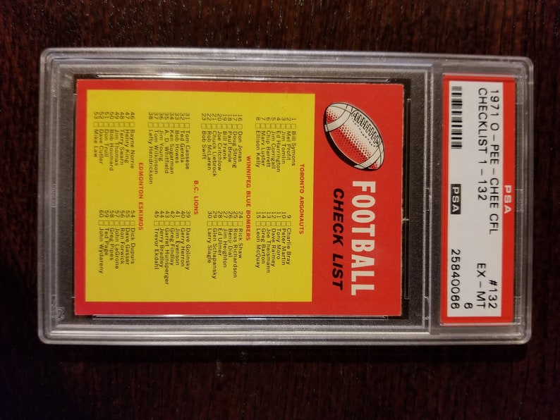 1971 OPC Cfl Partial Set! 37 Psa Graded Cards! - Etsy