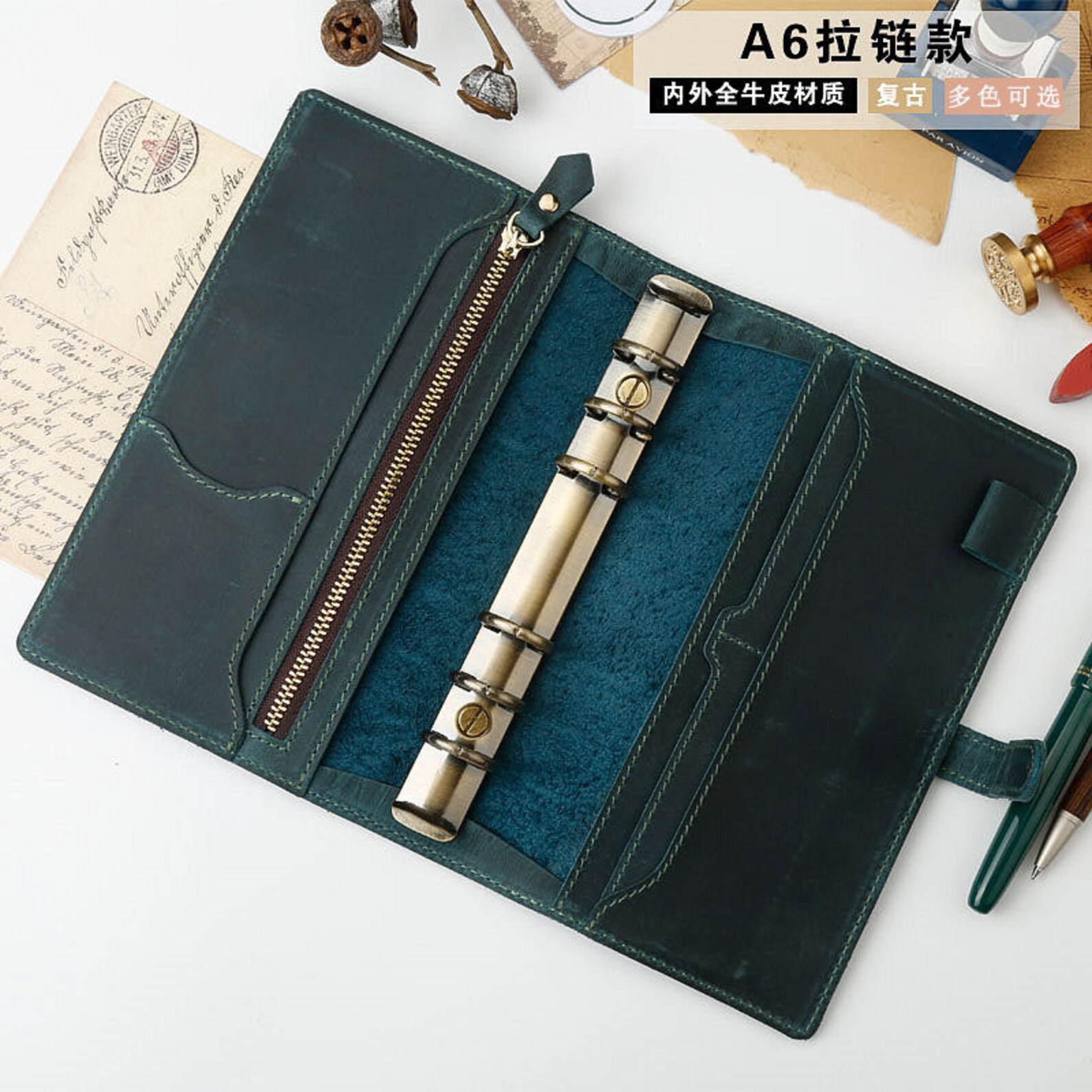 Personal Genuine Leather Planner 6-rings Binder Cover - Etsy