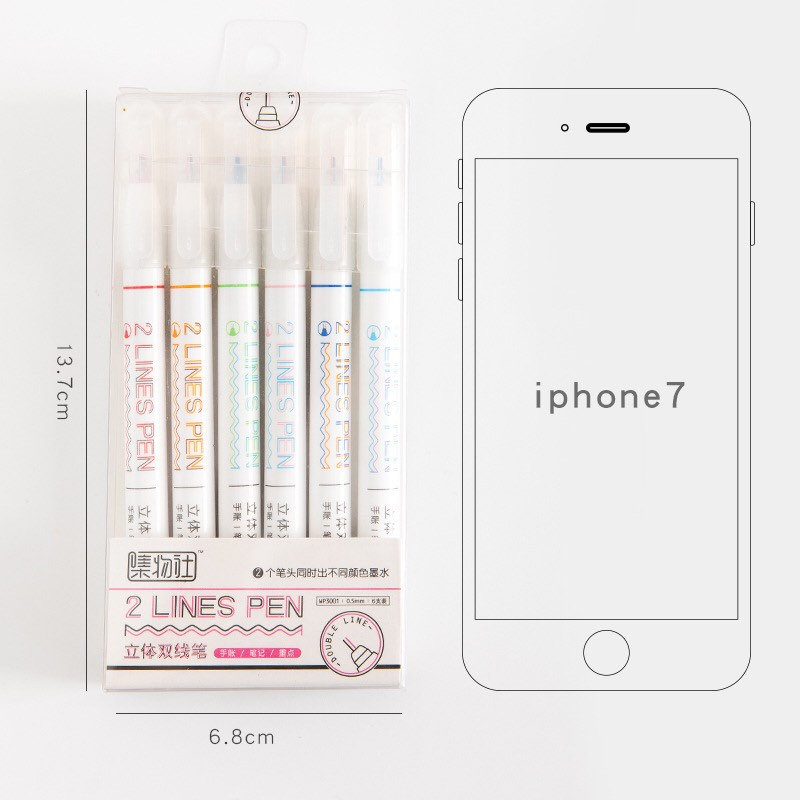 Double line Pens Colorful Marker Journal Marker Pens Art | Etsy