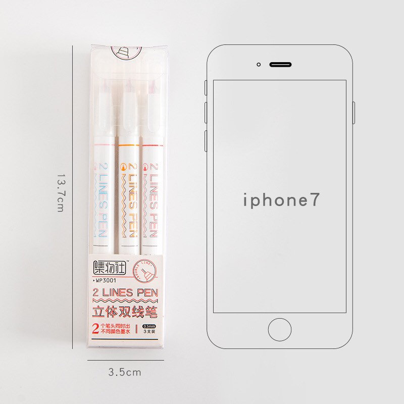 Double line Pens Colorful Marker Journal Marker Pens Art | Etsy