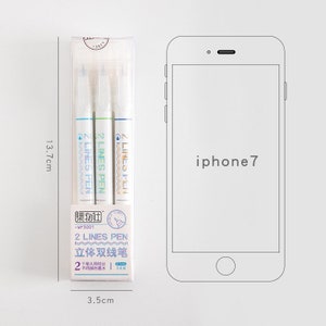 Double Line Pens Colorful Marker Journal Marker Pens Art - Etsy