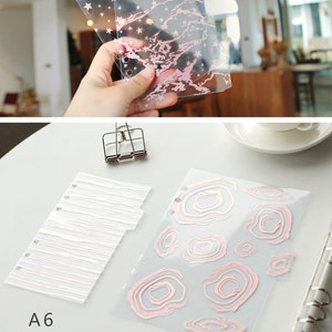 Set of 5 Pink Flowers A5 / Personal / Planner Dividers, Semi ...