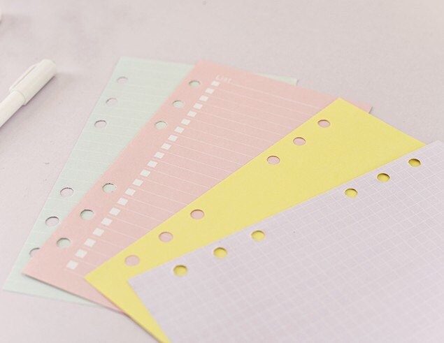 A5 Personal Size Colorful Planner Inserts 6 Ring Printed - Etsy