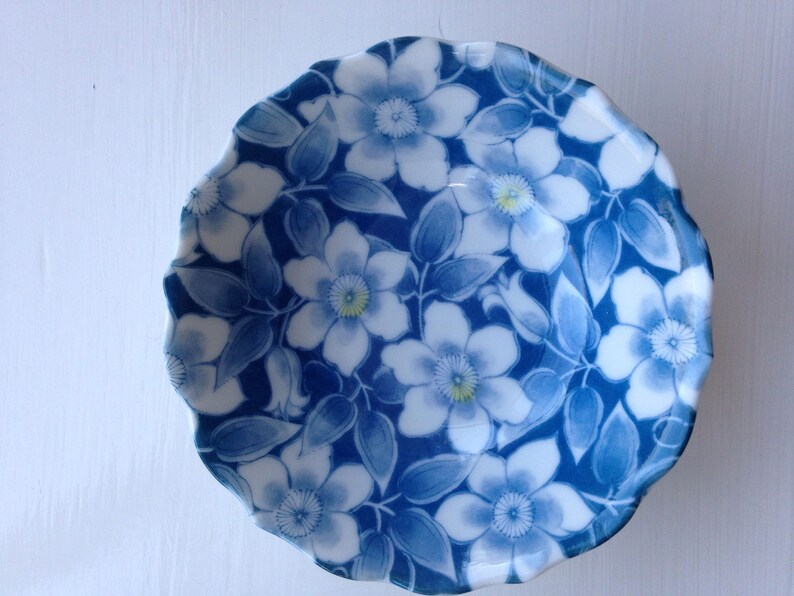 Porcelain Floral Pin Dish - Etsy