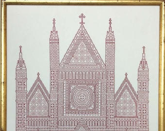 Blackwork Cathedral - Etsy