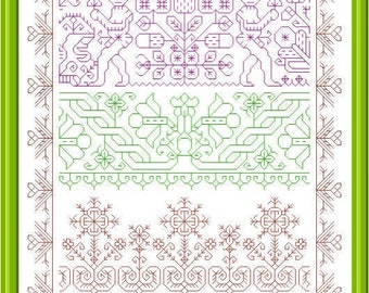 Back Stitch or Holbein Traditional Style Band Sampler | Etsy