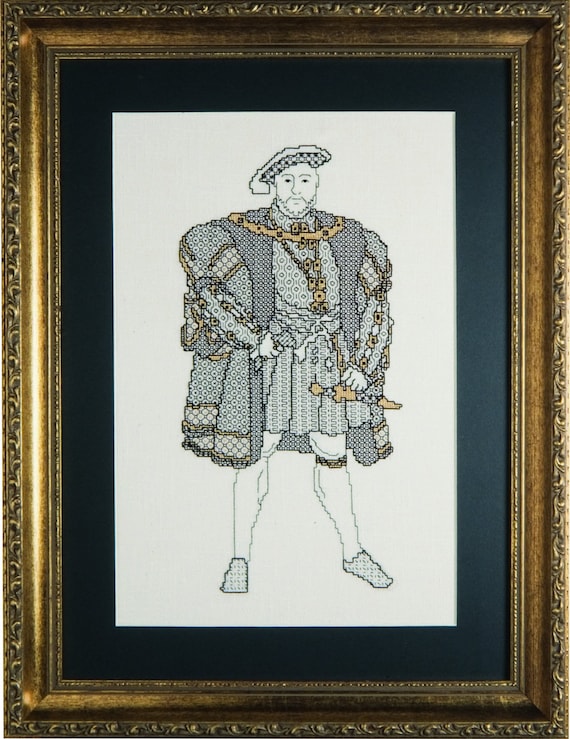 Blackwork Depiction of Henry VIII. | Etsy