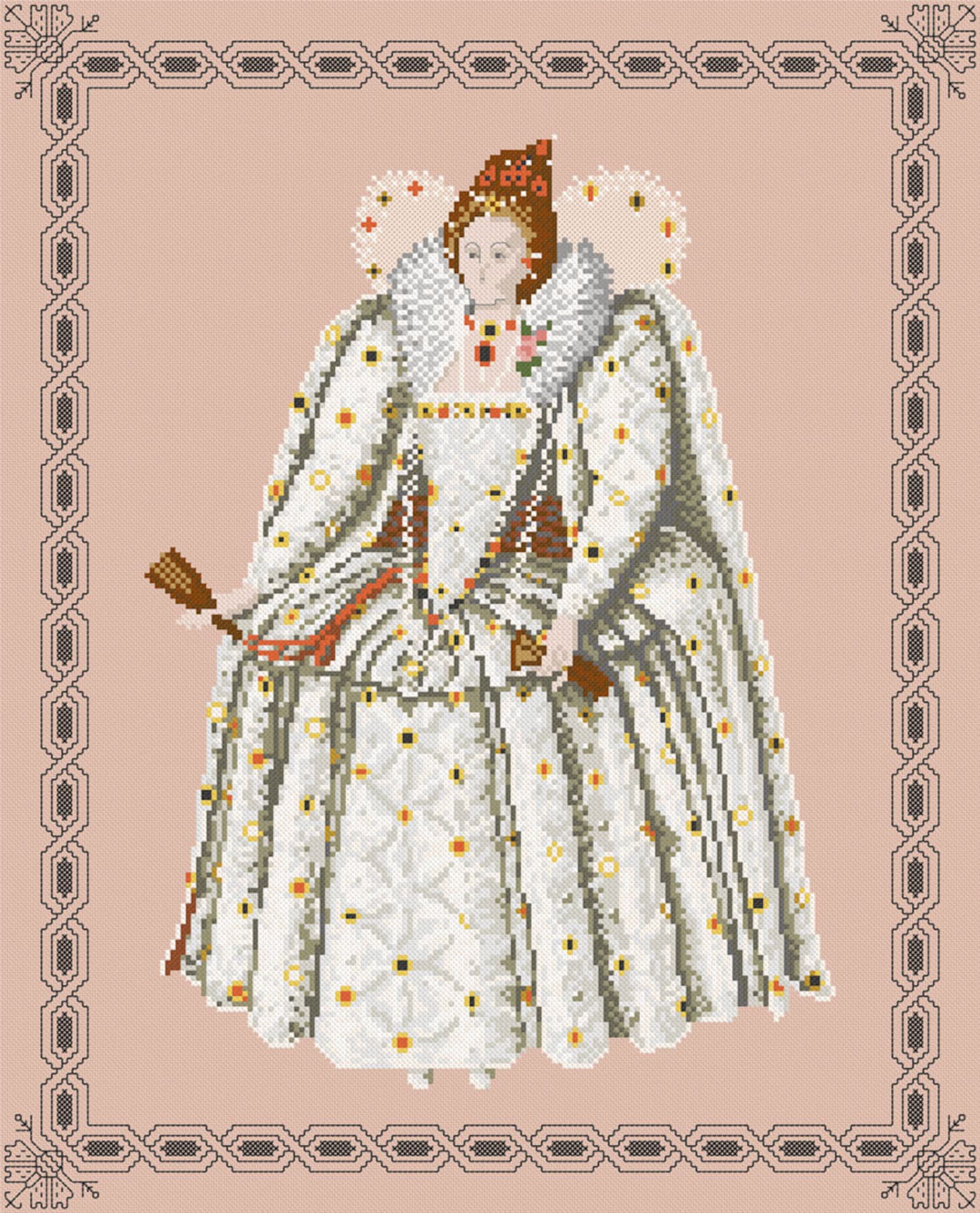 Cross Stitch 'queen Elizabeth I' - Etsy