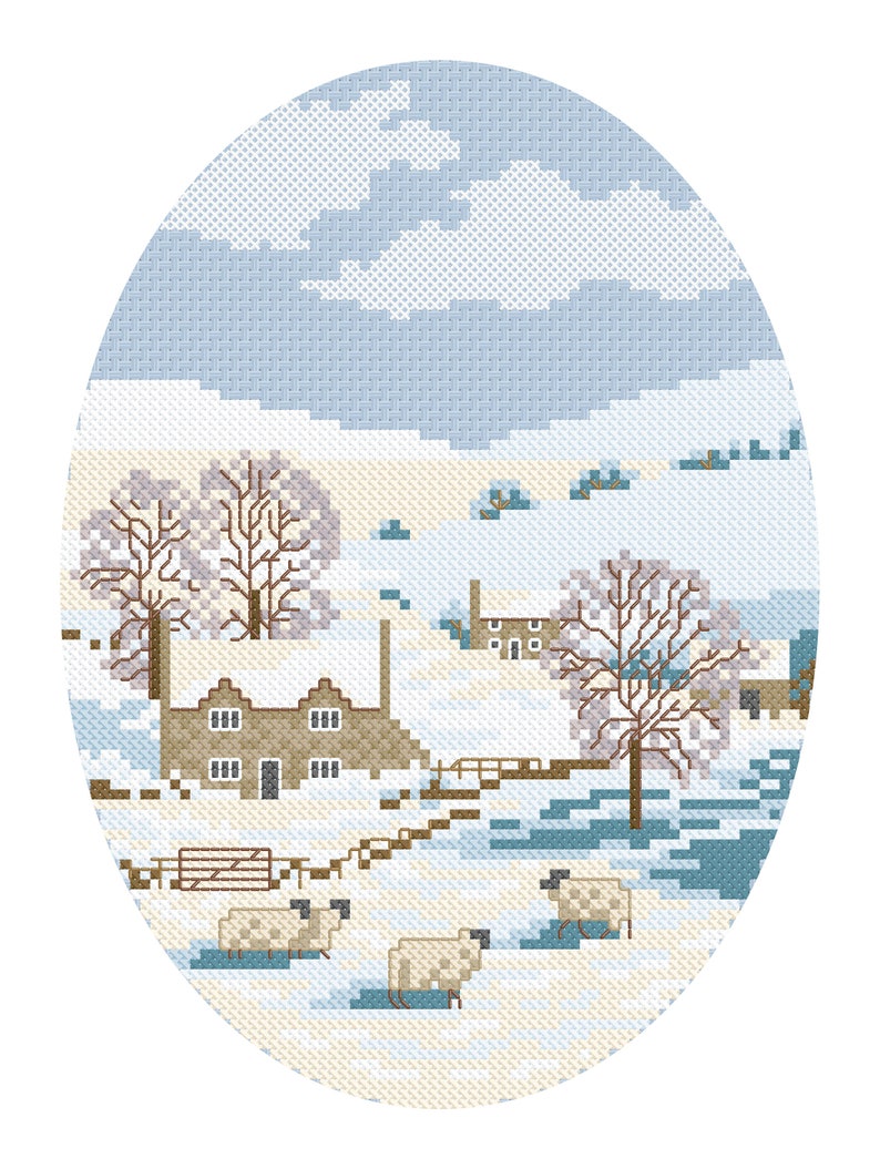 Cross Stitch Snow Scenes | Etsy UK