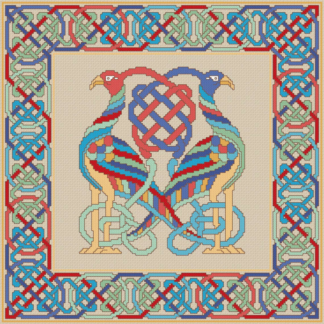 Celtic Birds Entwined Cross Stitch Design - Etsy