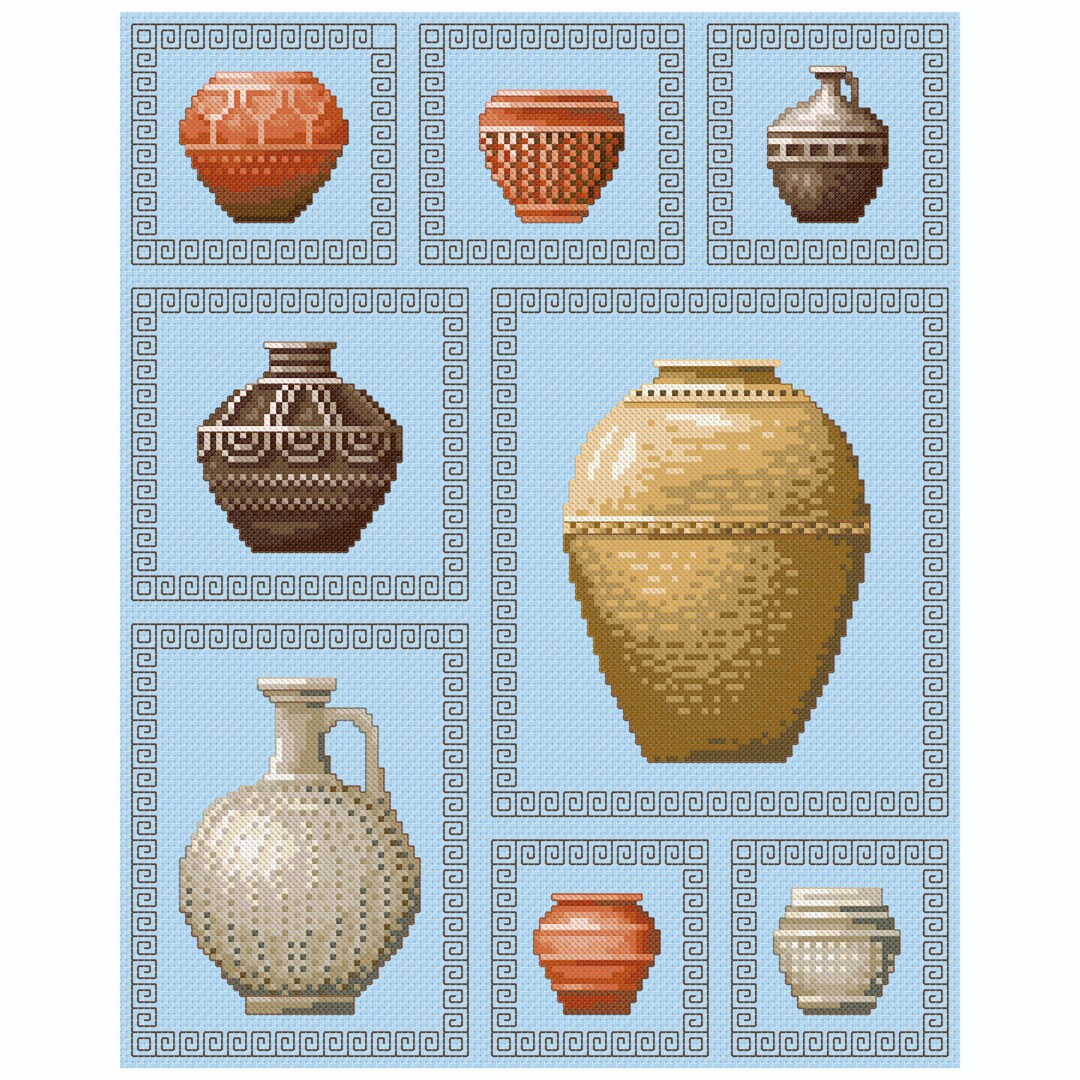 Roman Pots Cross Stitch - Etsy