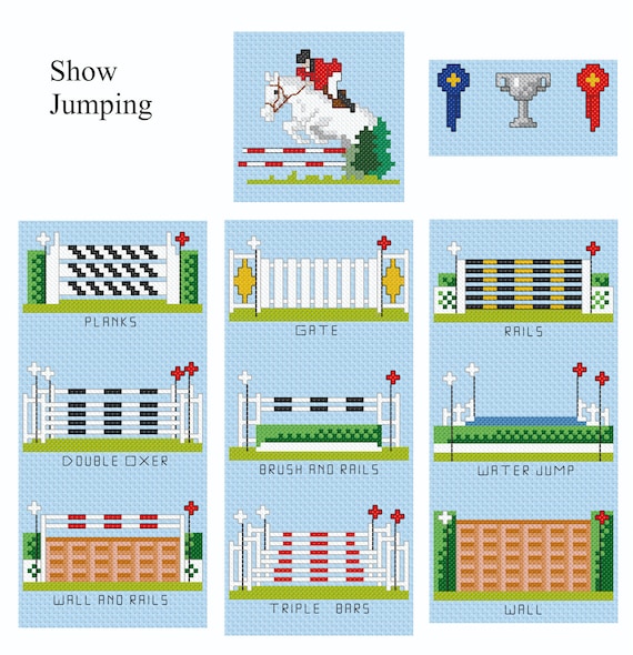 Cross Stitch Show Jumping Chart Collection | Etsy