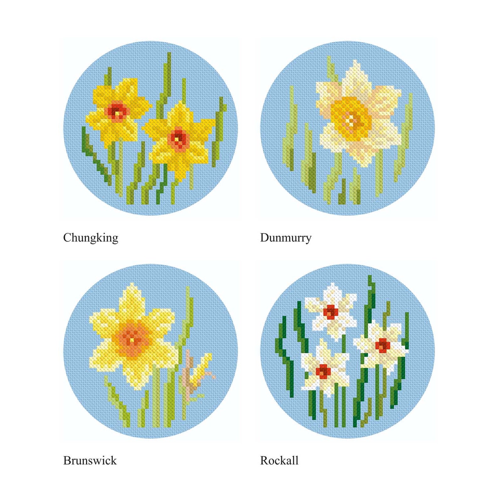 Cross Stitch Design 'golden Daffodils'. - Etsy