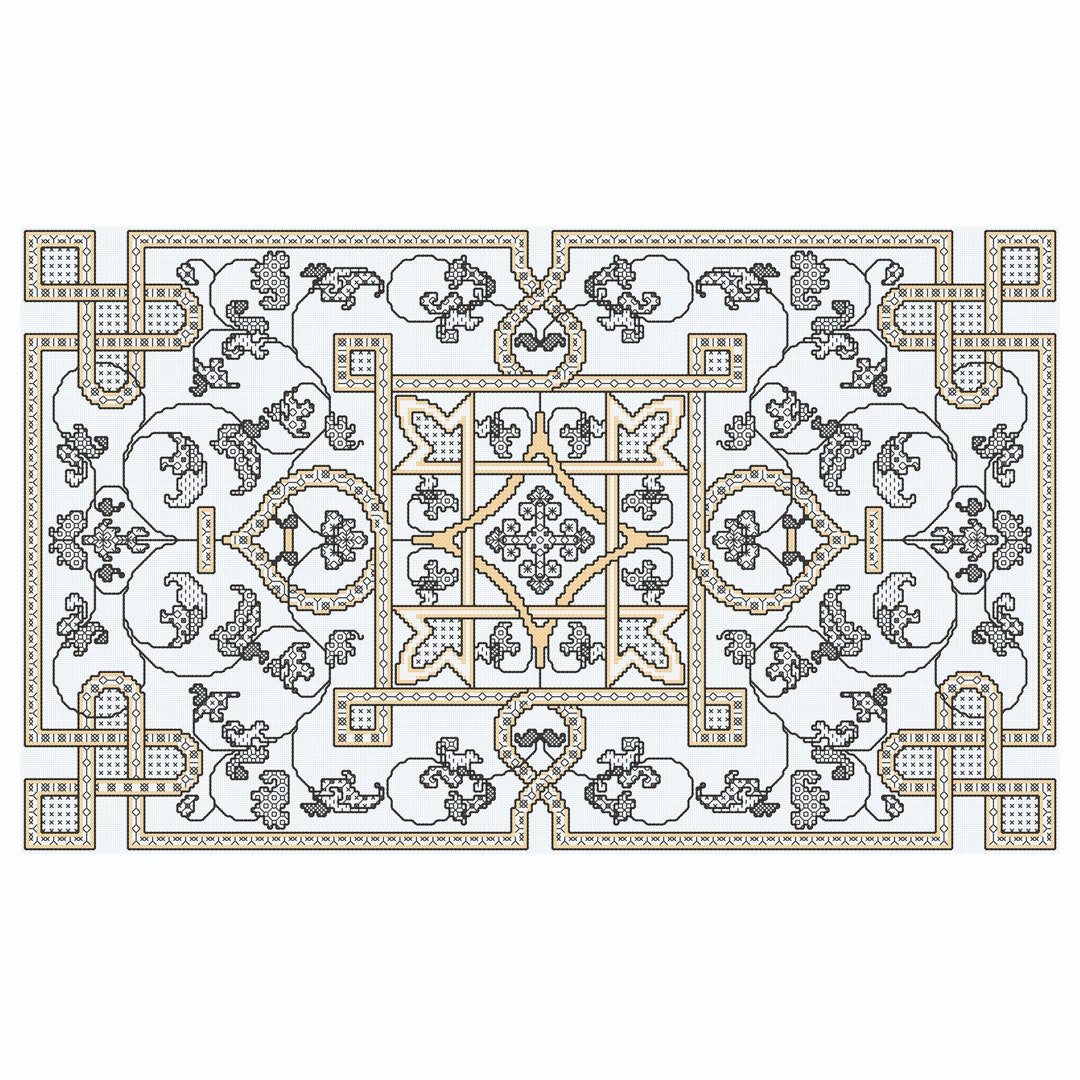 Blackwork Design 'traditional Mat' - Etsy