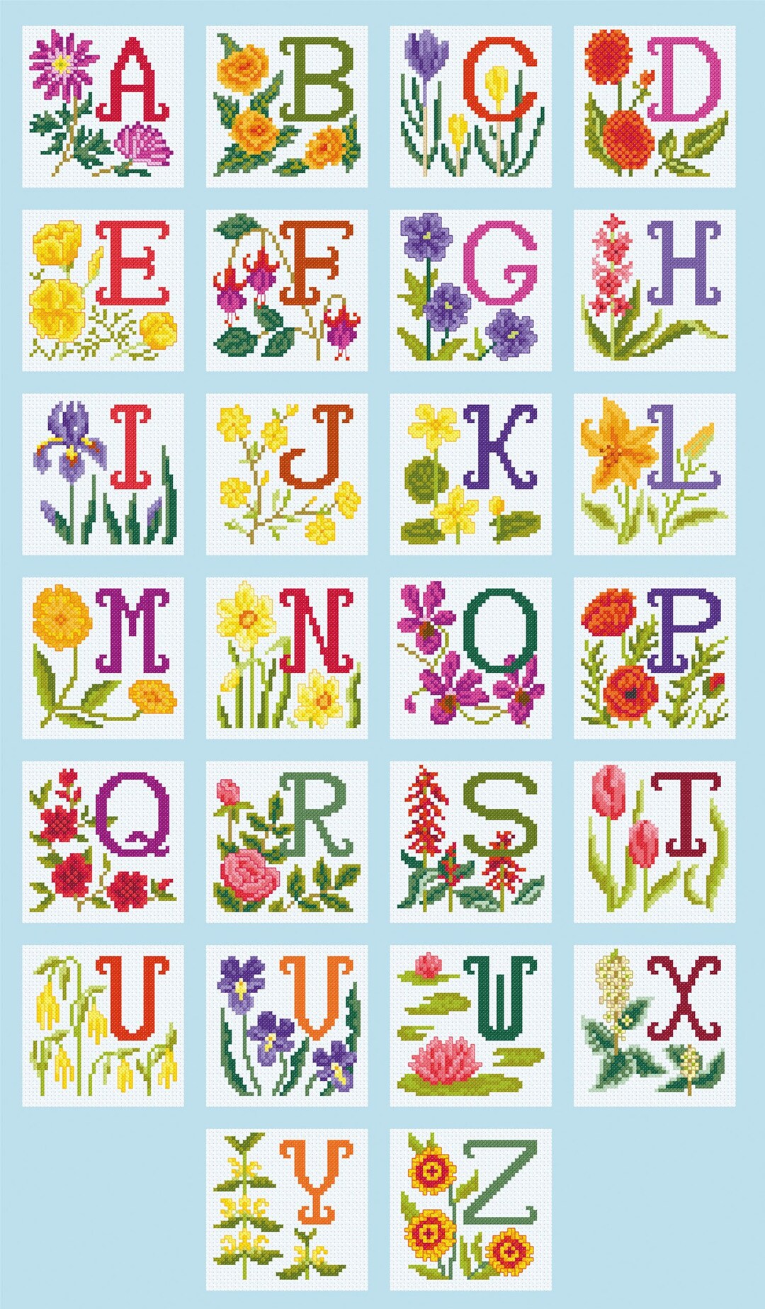 Cross Stitch Designs for Individual Alphabet Letters - Etsy