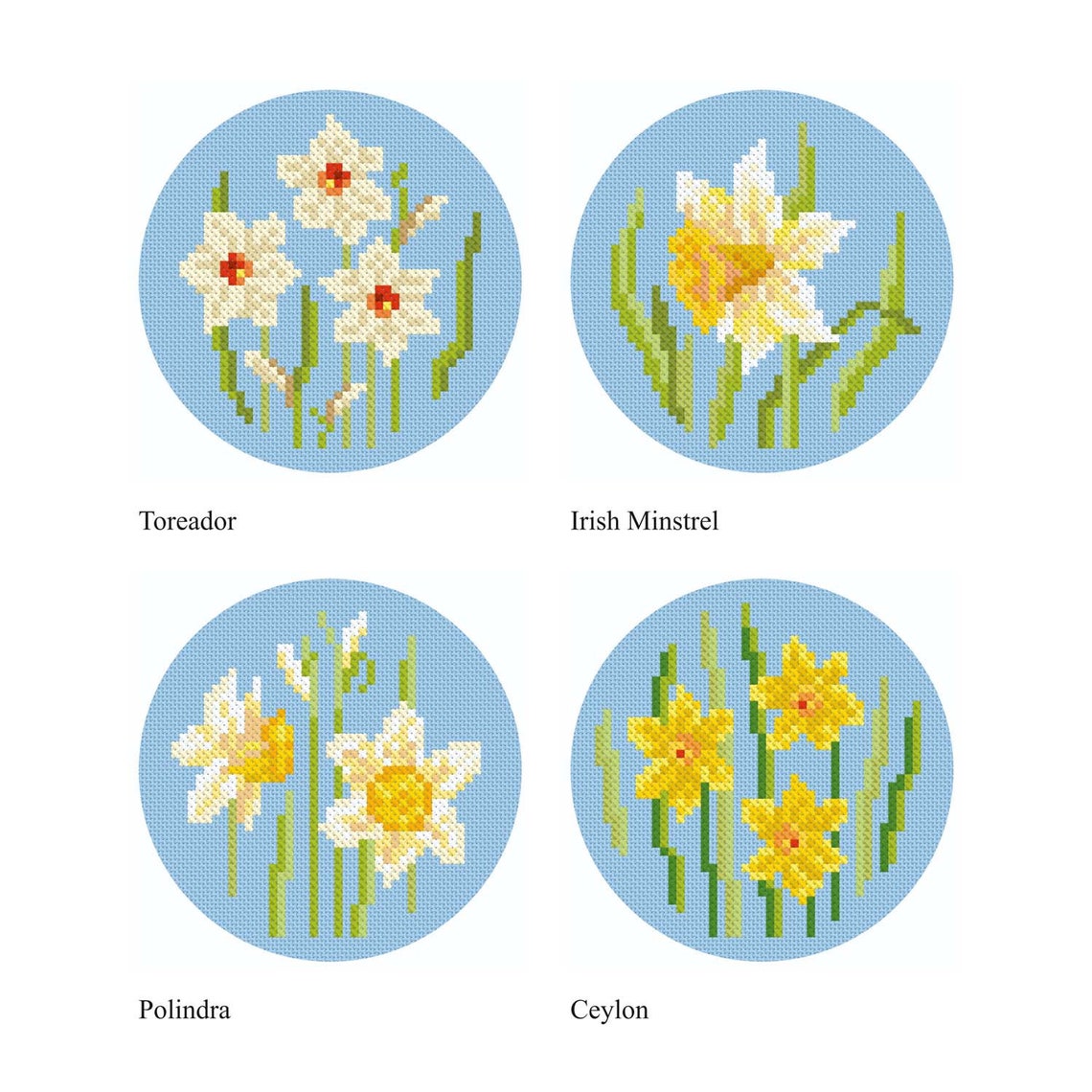 Cross Stitch Design 'golden Daffodils'. - Etsy