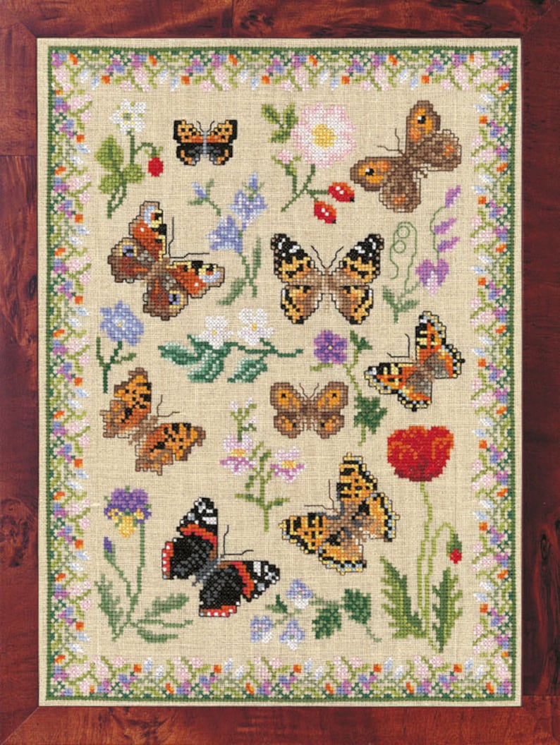 Cross Stitch 'beautiful Brown Butterflies' - Etsy