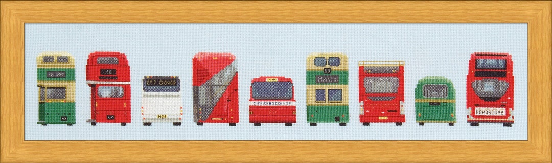 Cross Stitch Design 'bus Stop' - Backs of Buses. - Etsy