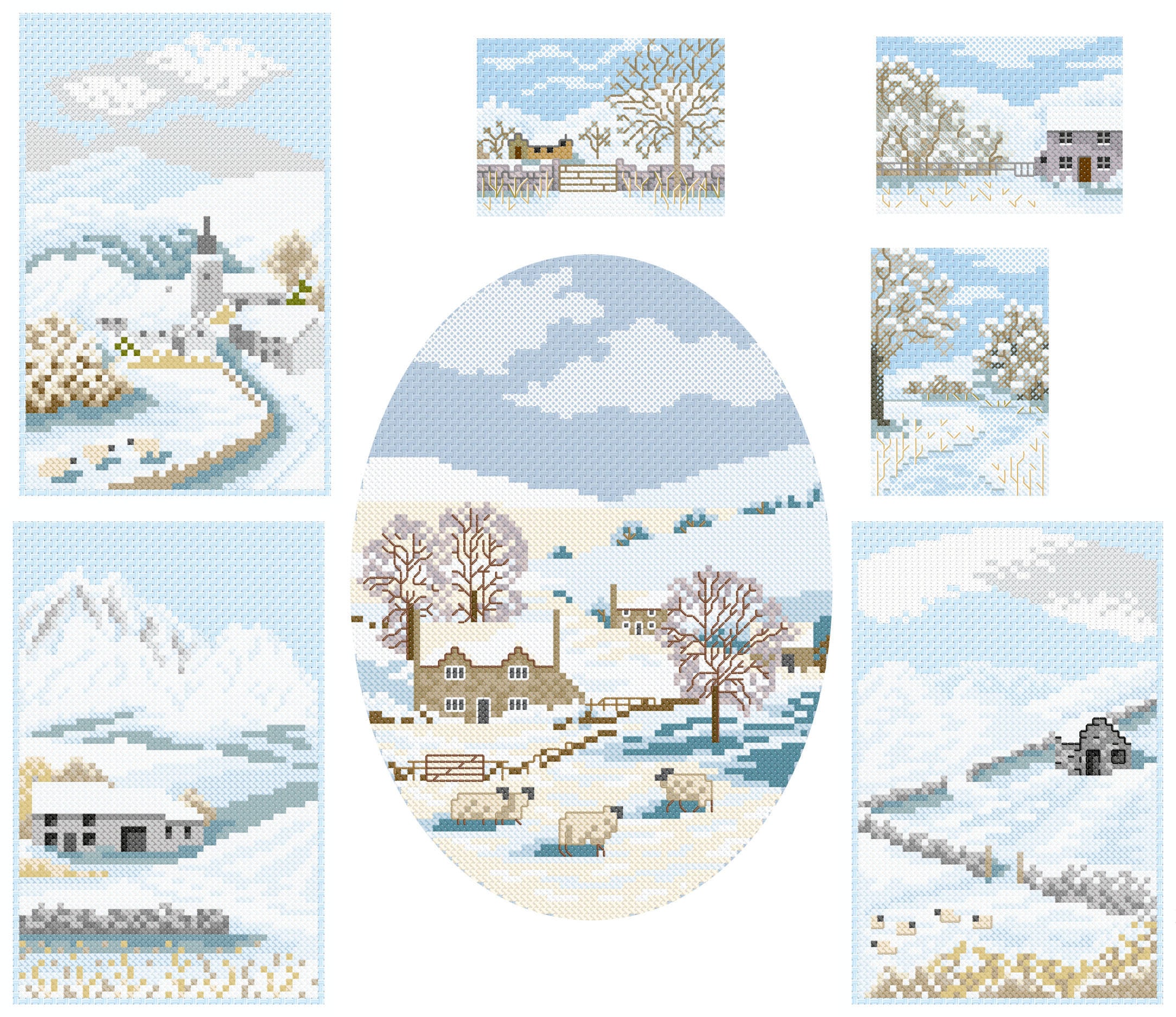 Cross Stitch Snow Scenes - Etsy UK