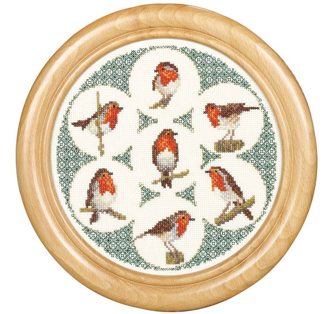 Cross Stitch 'Round Robins' and Robins and Holly | Etsy
