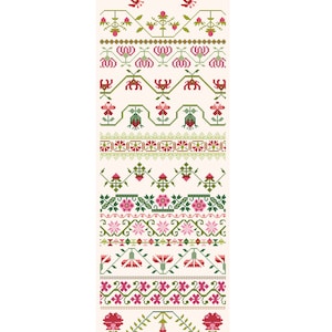 Band Sampler in Red and Green Cross Stitch - Etsy UK