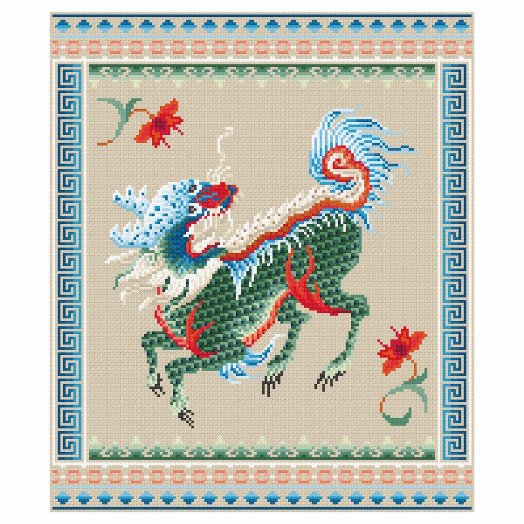 Chinese Dragon Cross Stitch - Etsy