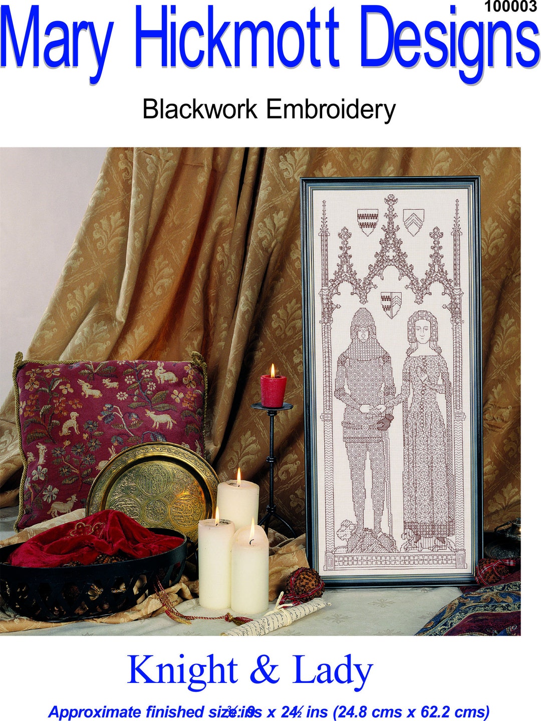 Blackwork Picture 'medieval Knight and Lady' - Etsy