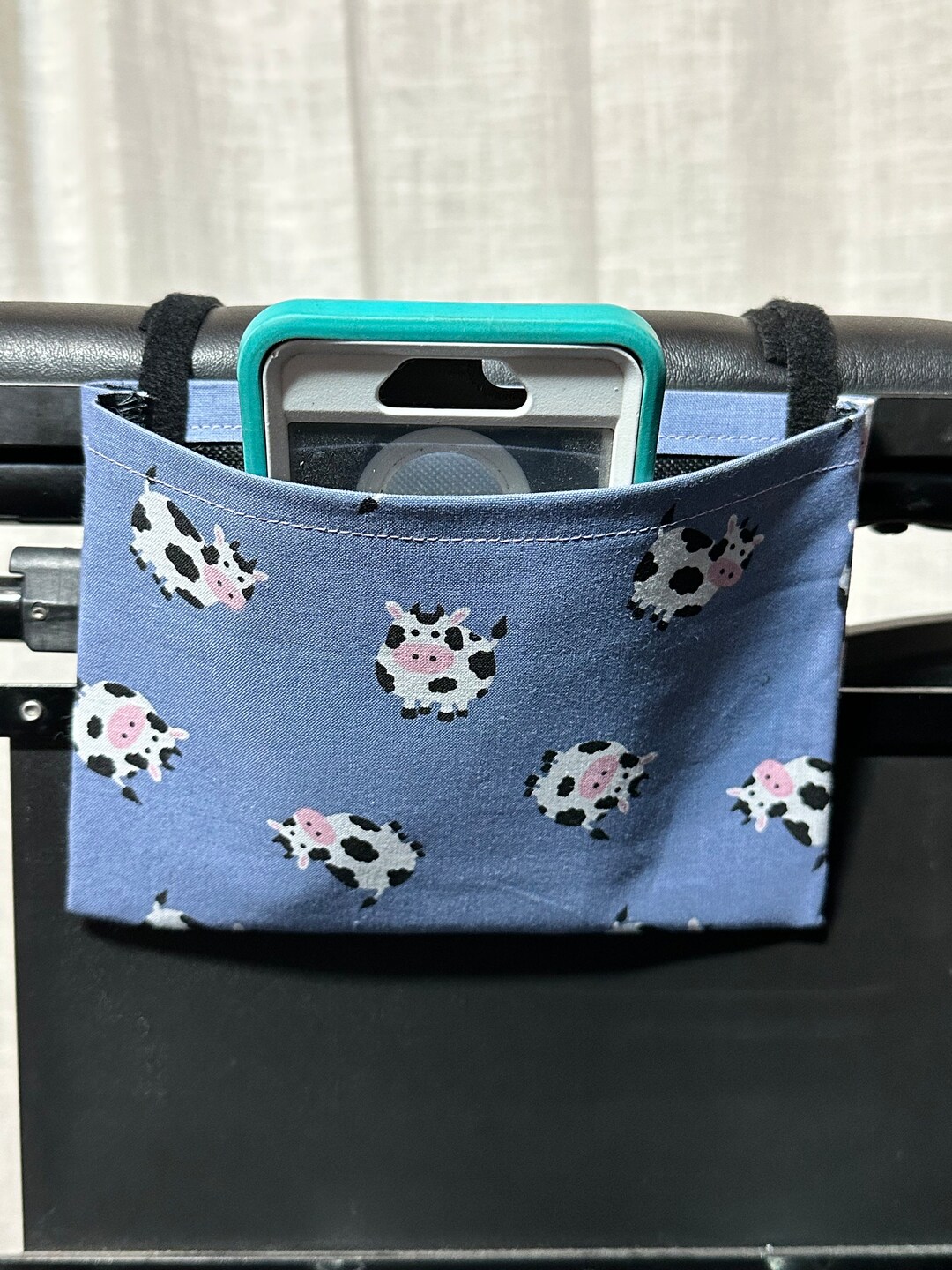 Cows Single Pocket Armrest Bag for Wheelchair Optional Closure Styles ...