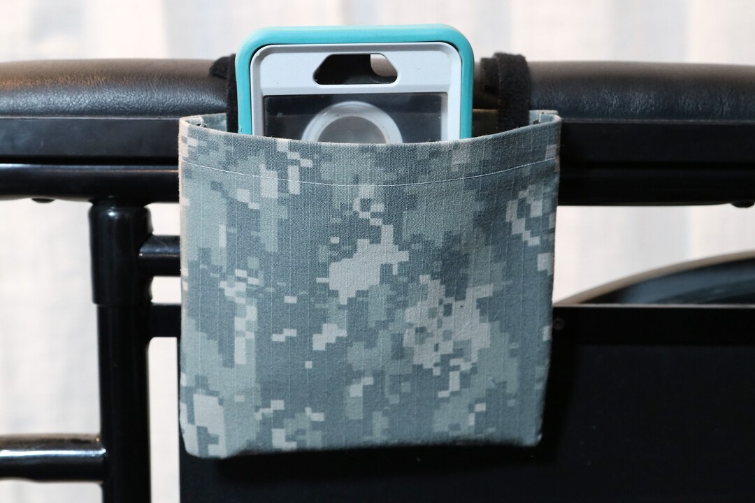 ACU Camouflage Armrest Hanging Cell Phone Holder 5x5 Inch (wheelchair ...