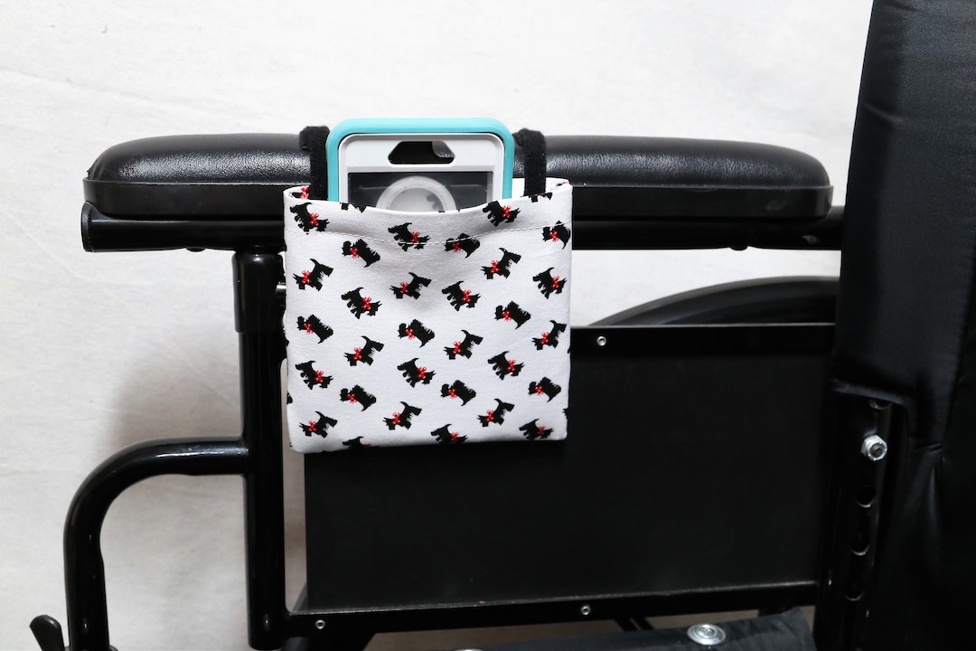 Hanging Wheelchair Cell Phone Holder Fabric Pouch Removable Secure ...