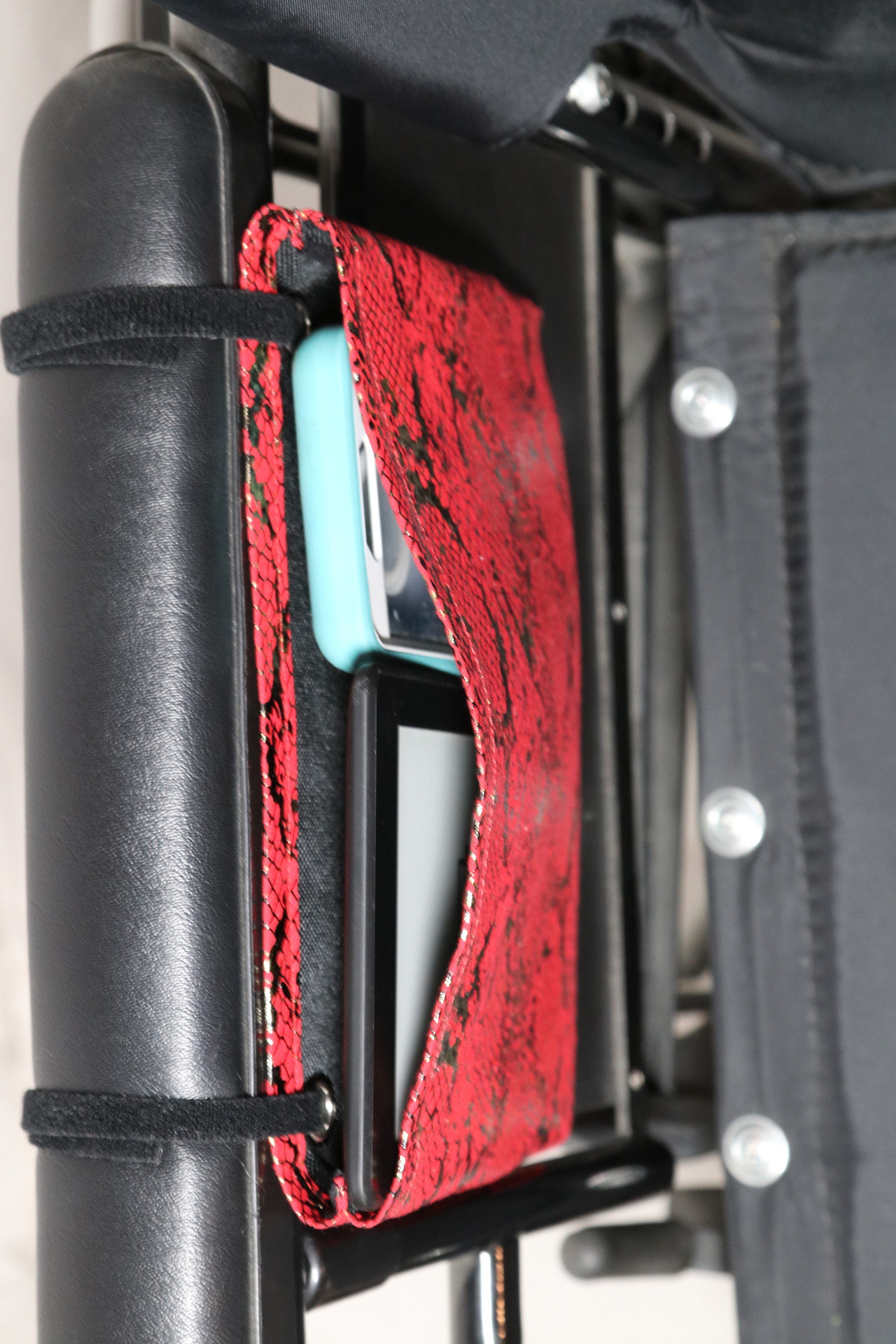 Red and Gold Faux Snake Skin Fabric Wheelchair Armrest Bag | Etsy