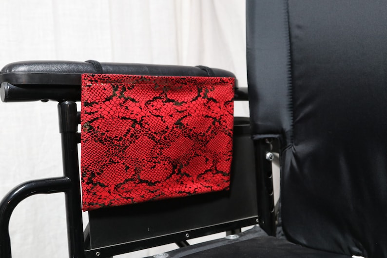 Red and Gold Faux Snake Skin Fabric Wheelchair Armrest Bag - Etsy