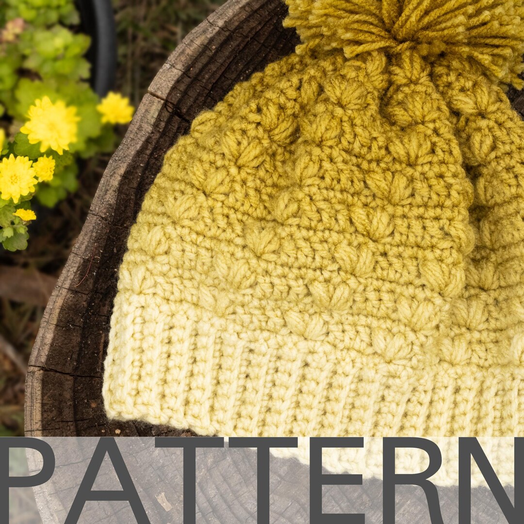 Blooming Ridges Beanie Crochet Pattern | Beanie With Diagonal Lines - Etsy