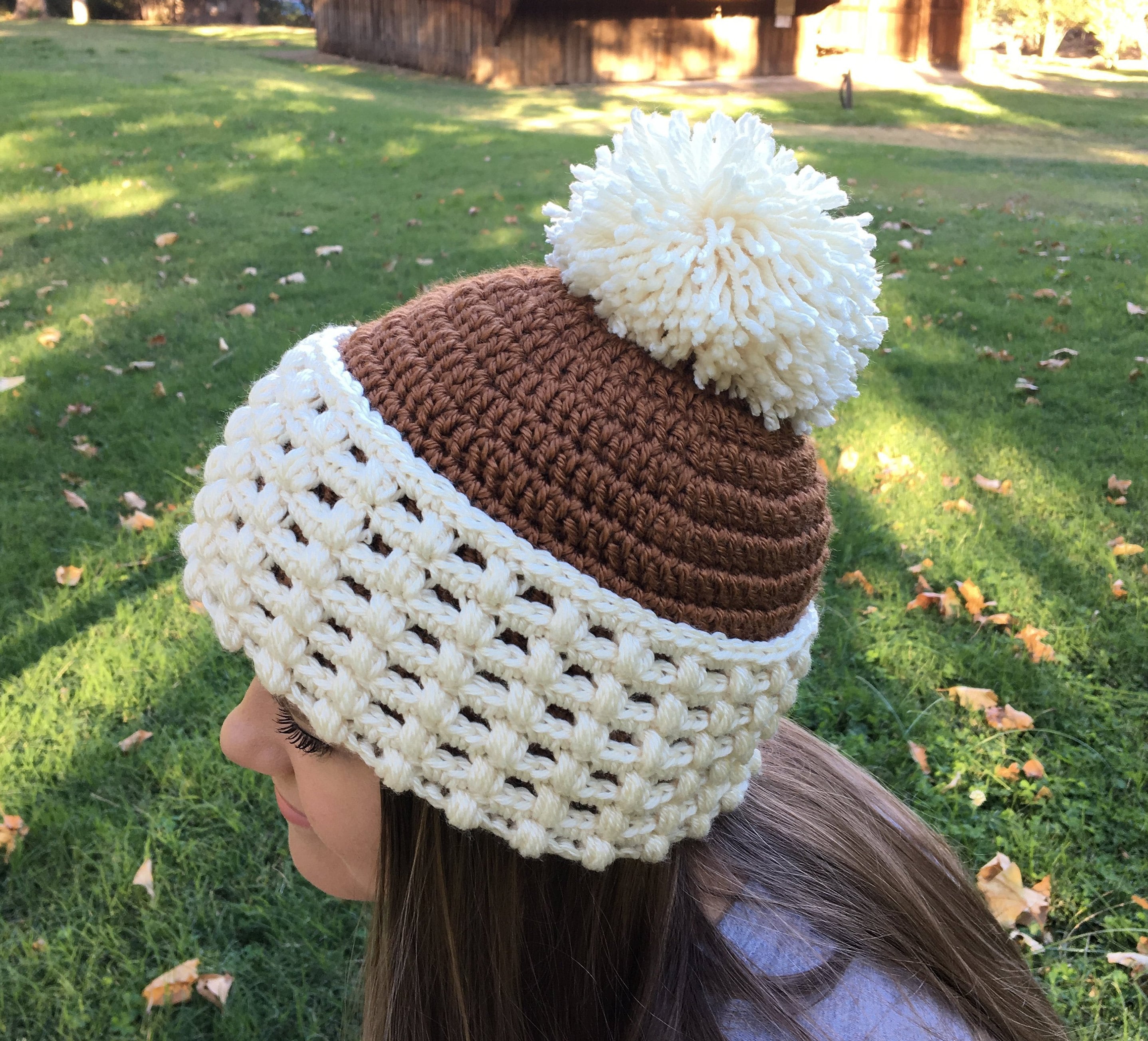Toasted Hazelnut Brimmed Beanie Crochet Hat Pattern Beanie | Etsy