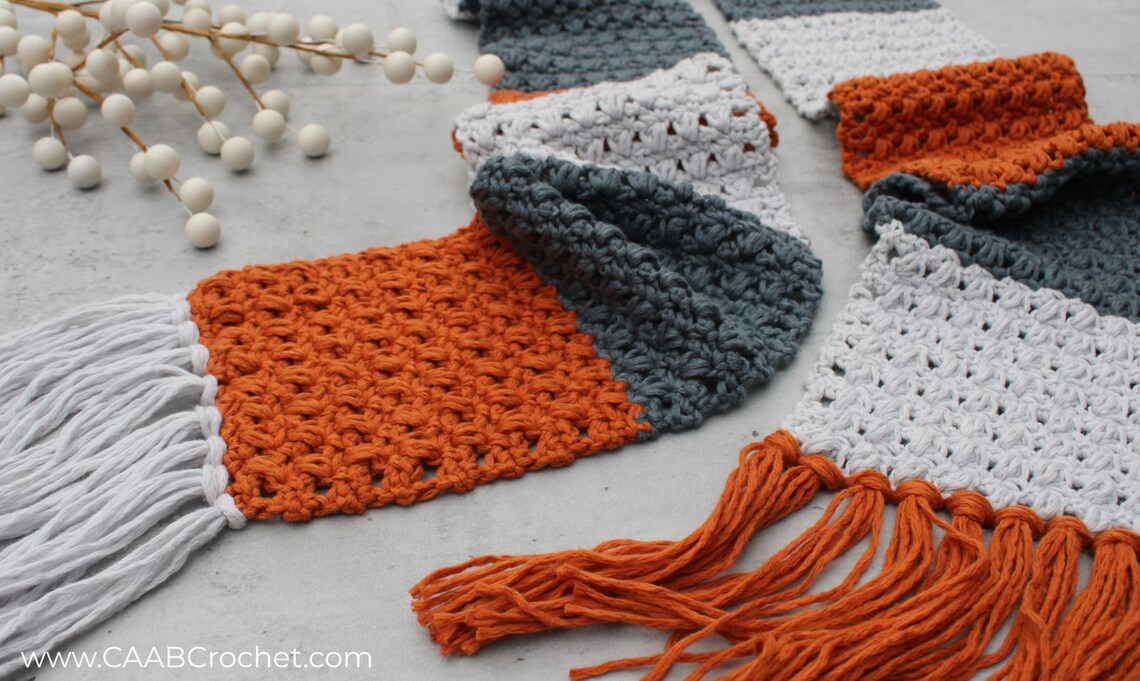 Huckleberry Scarf PATTERN | Crochet Pattern | Color Block Scarf - Etsy