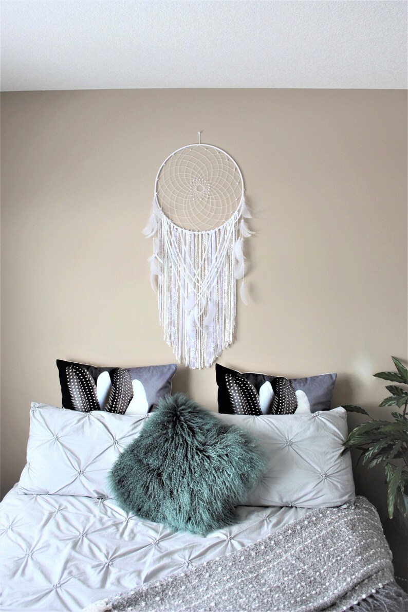 Extra Large White Dream Catcher Big Dream Catcher Bedroom | Etsy